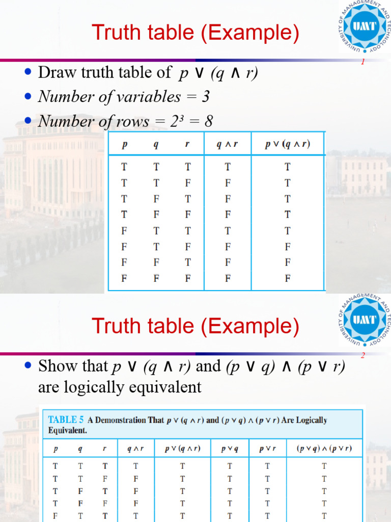 Propositional Logic and Truth Tables | PDF | Logic | Logic Gate