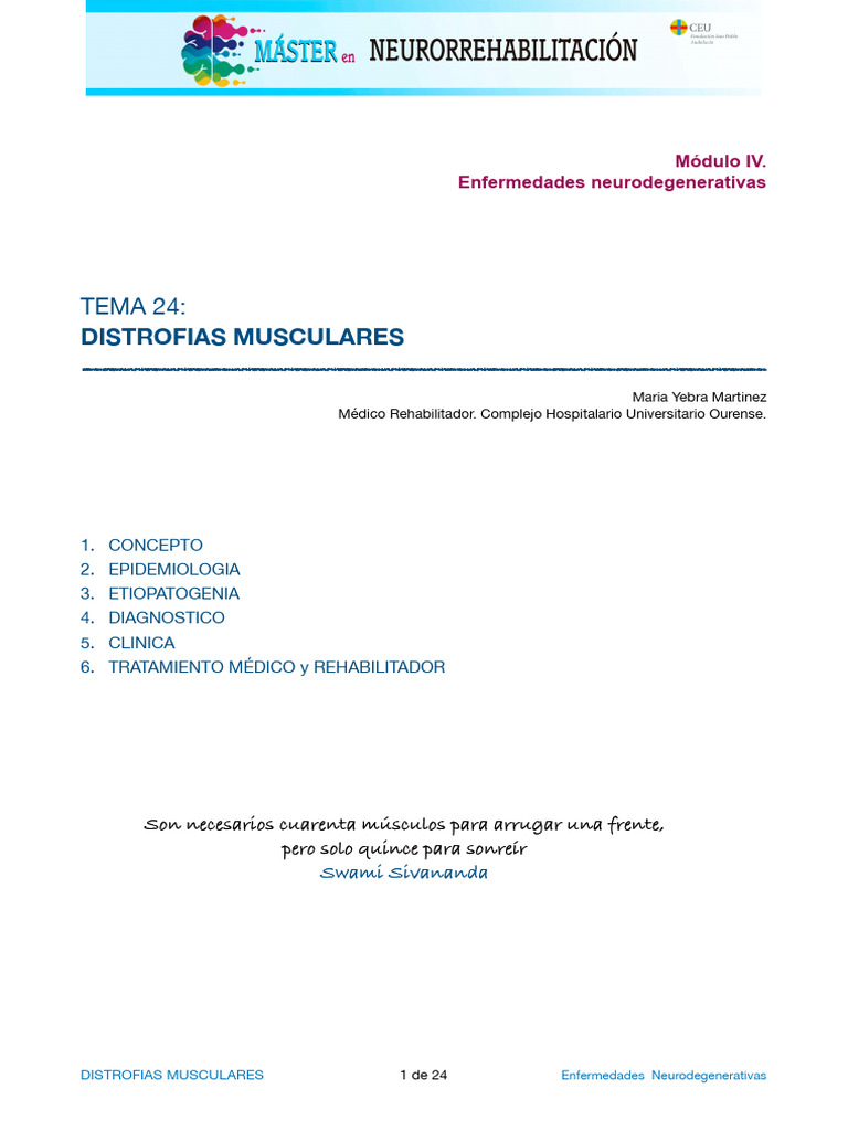 Distrofias Musculares Master Neuro Definitivo | PDF | Terapia | Mutación