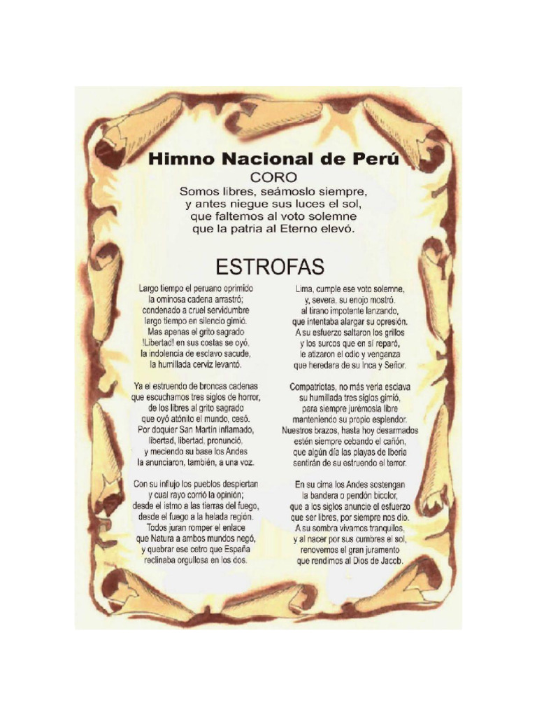 Himno Nacinal Del Peru | PDF
