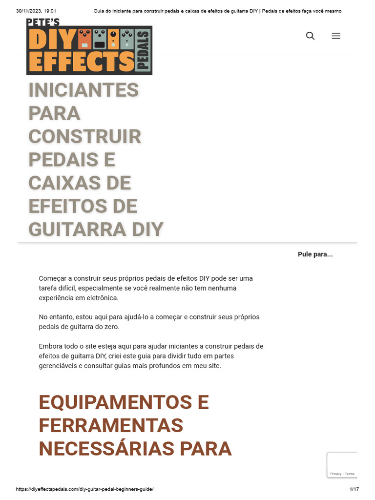 Guia Do Iniciante para Construir Pedais e Caixas de Efeitos de Guitarra DIY - Pedais de Efeitos ...