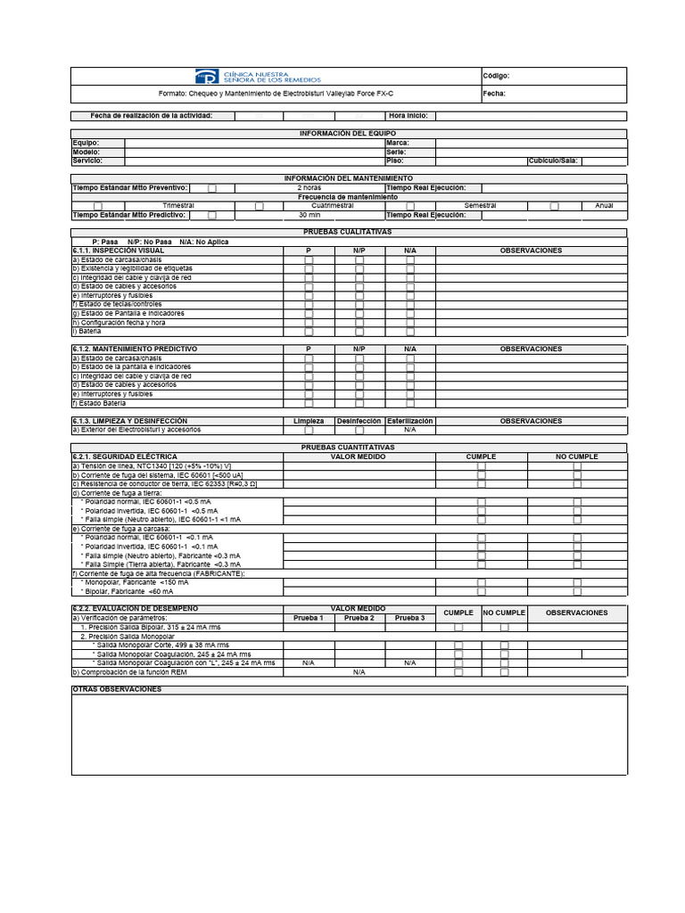 Electrobisturí Valleylab Force FX-C - Formato | PDF | Ingenieria ...