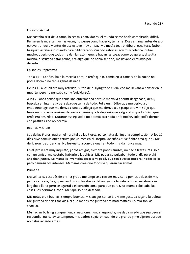 Facundo 28 | PDF | Depresión (estado de ánimo)