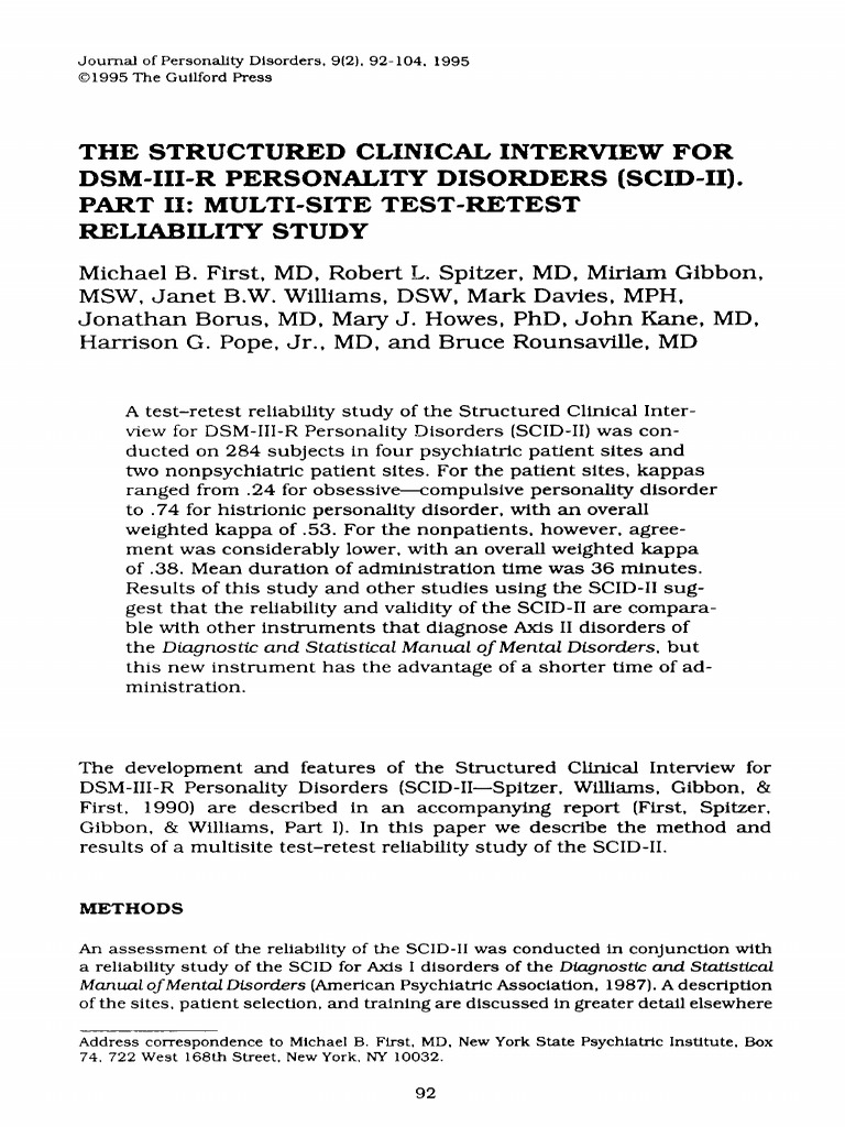 Articulo Sobre Scid II | PDF | Personality Disorder | Mental Disorder