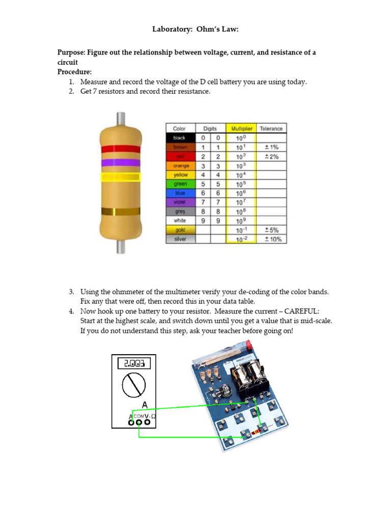 Aaron Park - L) Ohm's Law Lab | Download Free PDF | Electrical Resistance And Conductance ...