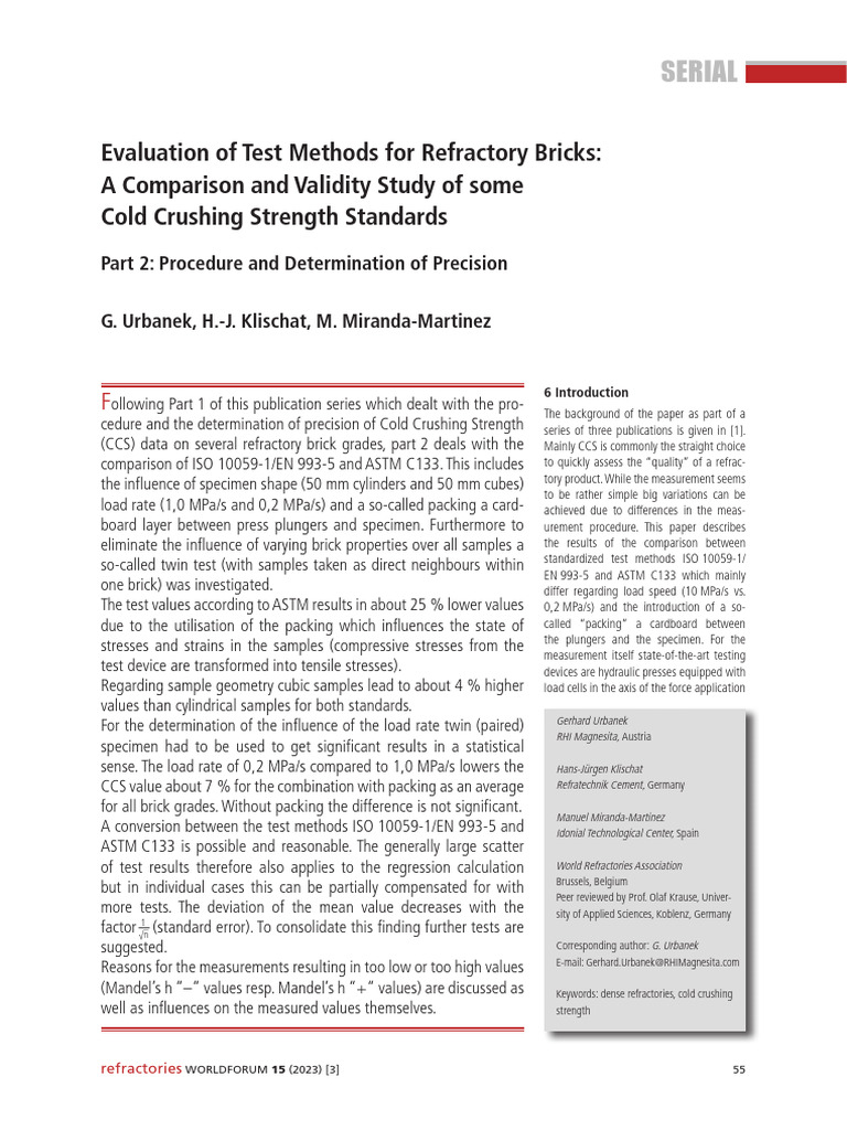 Refractory Bricks Testing Analysis | PDF | Statistical Analysis ...