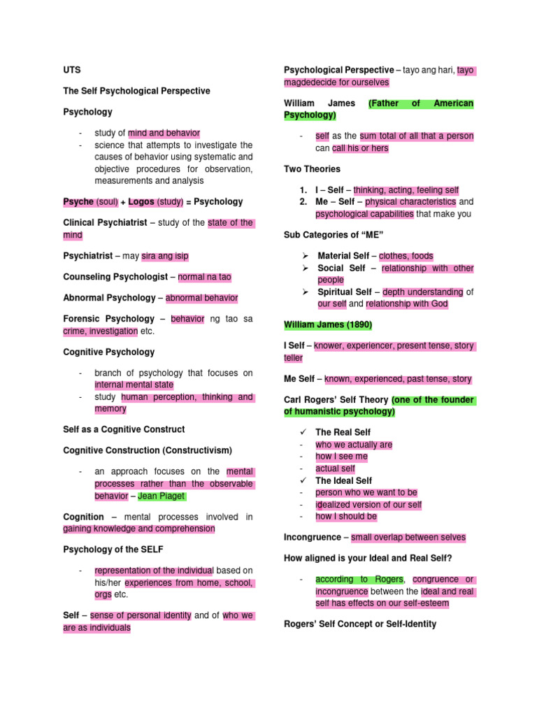 UTS Reviewer | PDF | Id | Psychology