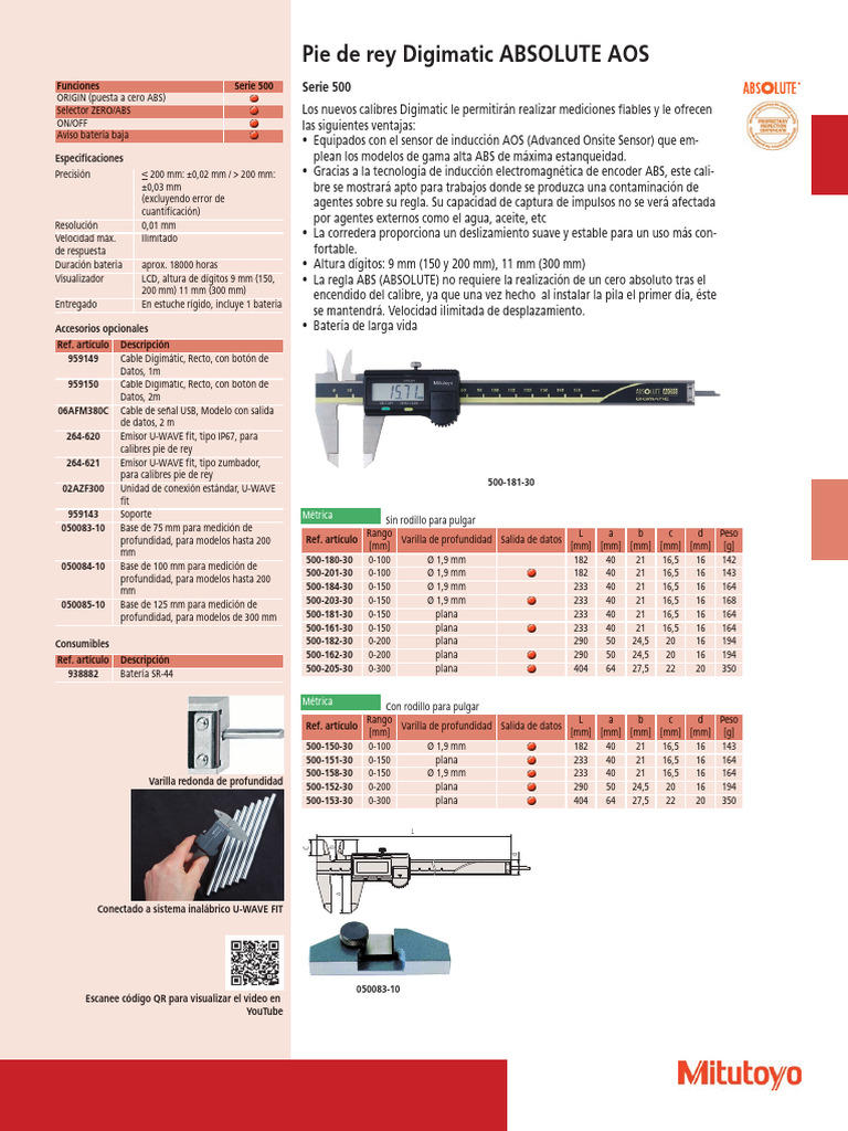 Calibrador Digimatic ABSOLUTE AOS 500 | PDF | Sensor