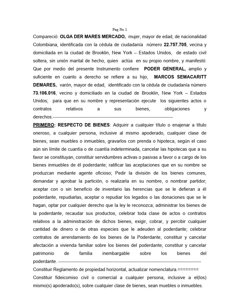 Minuta Poder General | PDF | Sociedad de responsabilidad limitada | Pagos