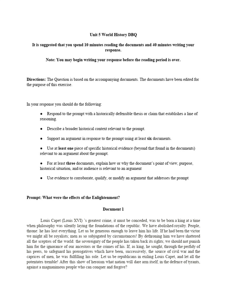 Unit 5 Revolution DBQ 7 Docs | PDF | Age Of Enlightenment | Western Culture