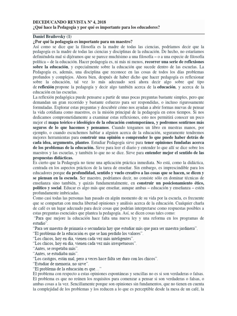 Brailovsky Daniel | PDF | Pensamiento | Pedagogía