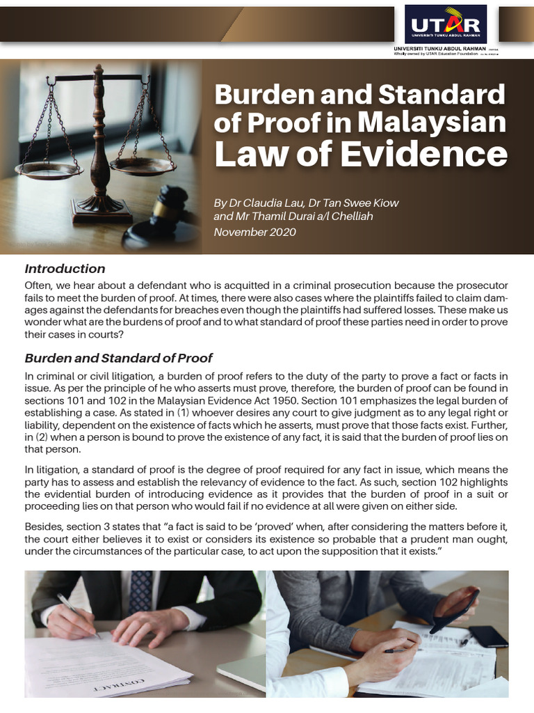 Burden of Proof in Malaysian Law | PDF | Burden Of Proof (Law ...