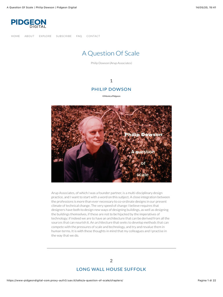 A Question of Scale - Philip Dowson - Pidgeon Digital | PDF