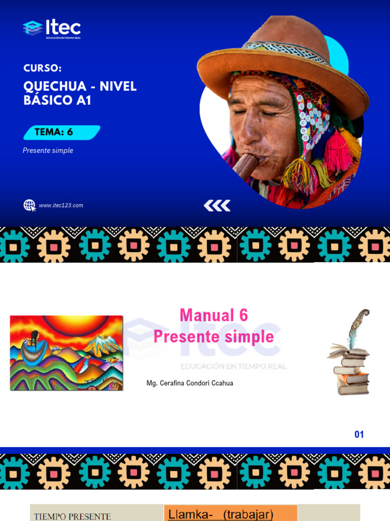 Quechua Básico: Presente Simple | PDF | Estudios de idiomas extranjeros