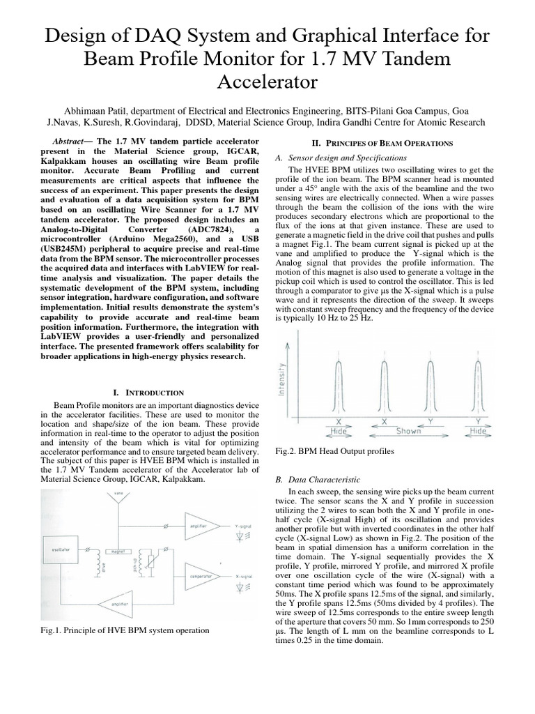 Design of DAQ System and Graphical Interface For Beam Profile Monitor ...
