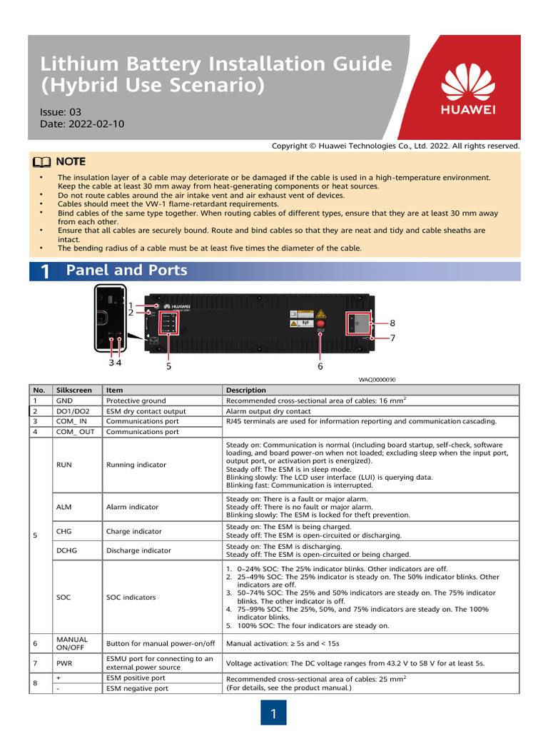 Lithium Battery Installation Guide (Hybrid Use Scenario) | PDF | System ...