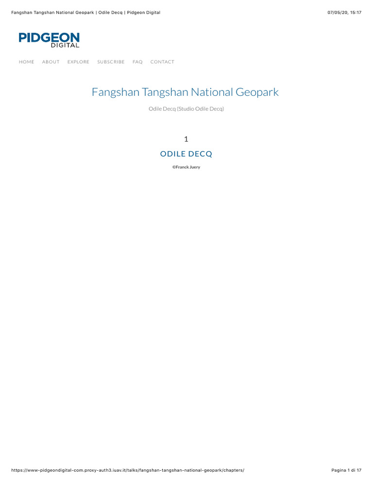 Fangshan Tangshan National Geopark - Odile Decq - Pidgeon Digital | PDF | Homo