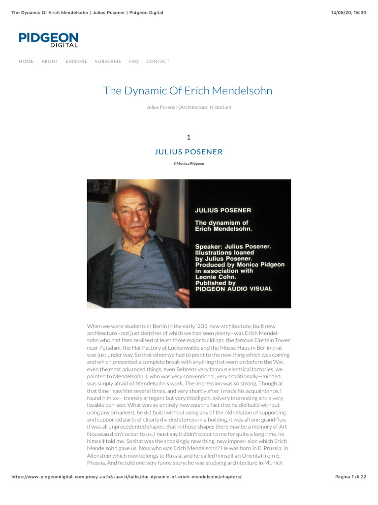 The Dynamic Of Erich Mendelsohn | Julius Posener | Pidgeon Digital ...