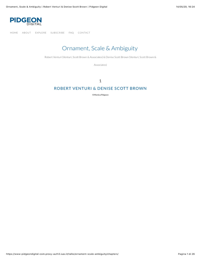 Ornament, Scale & Ambiguity - Robert Venturi & Denise Scott Brown ...