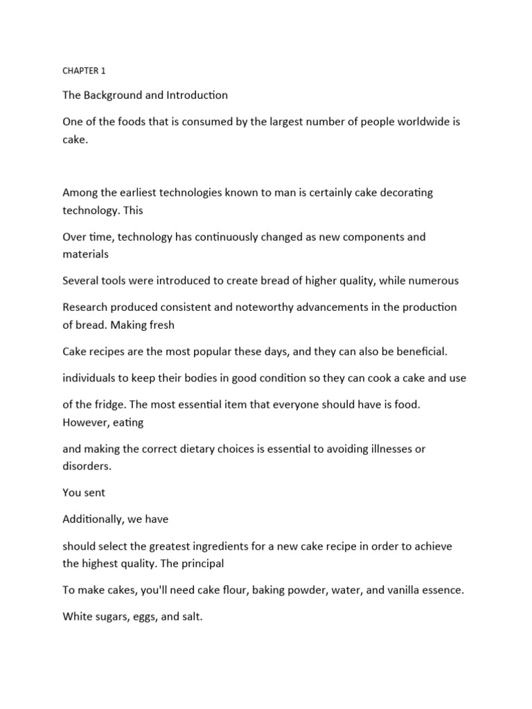 Chapter 1 Background | PDF | Cakes | Candy