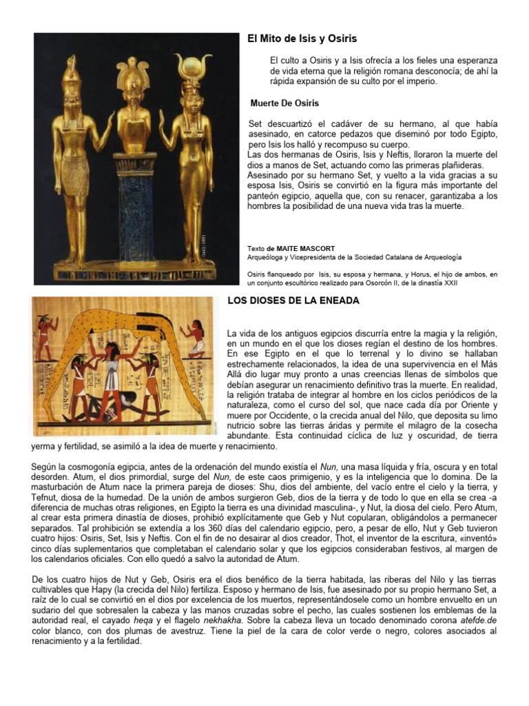 Mito de Isis y Osiris: Amor y Renacer | PDF | Osiris | Isis