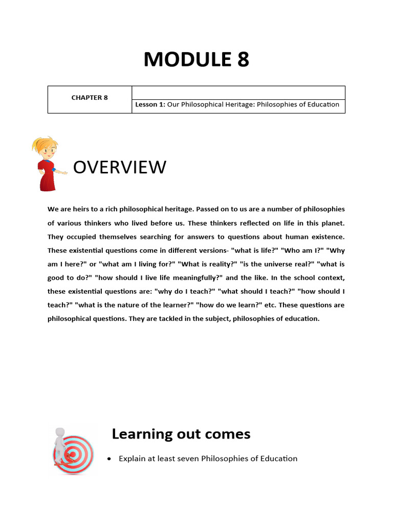 Module8 Lesson1 Palagar | PDF | Philosophy Of Education | Learning