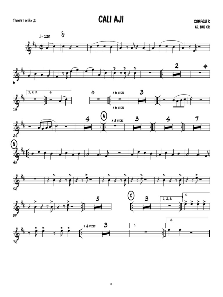 cali aji - Trumpet in Bb 2 | PDF