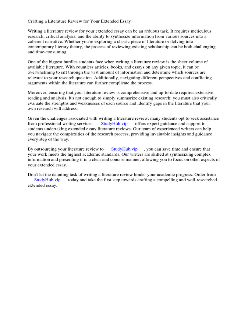Extended Essay Literature Review | PDF | Essays | Information