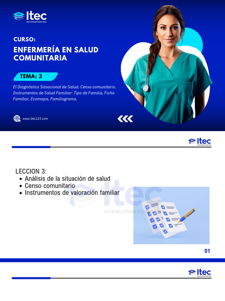 TEMA 3 El Diagnóstico Situacional de Salud. Censo Comunitario. Instrumentos de Salud Familiar ...