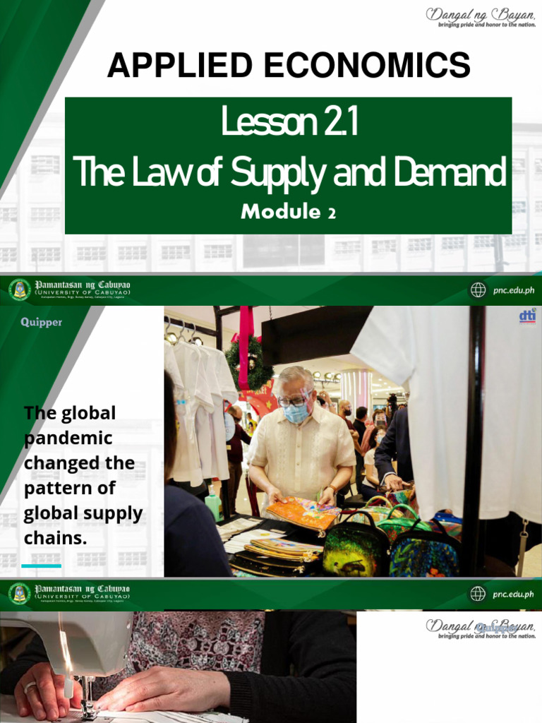 MDL 2 Law of Demand and Supply | PDF | Supply (Economics) | Demand