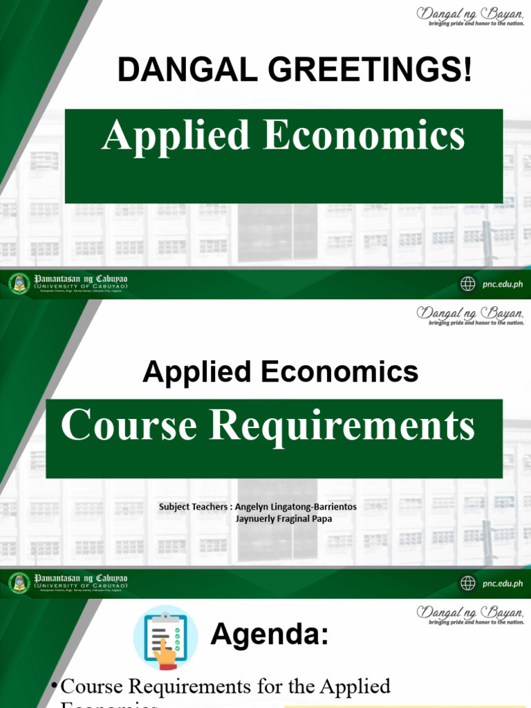 MDL1 Intro To Applied Economics | PDF | Economics | Philippines