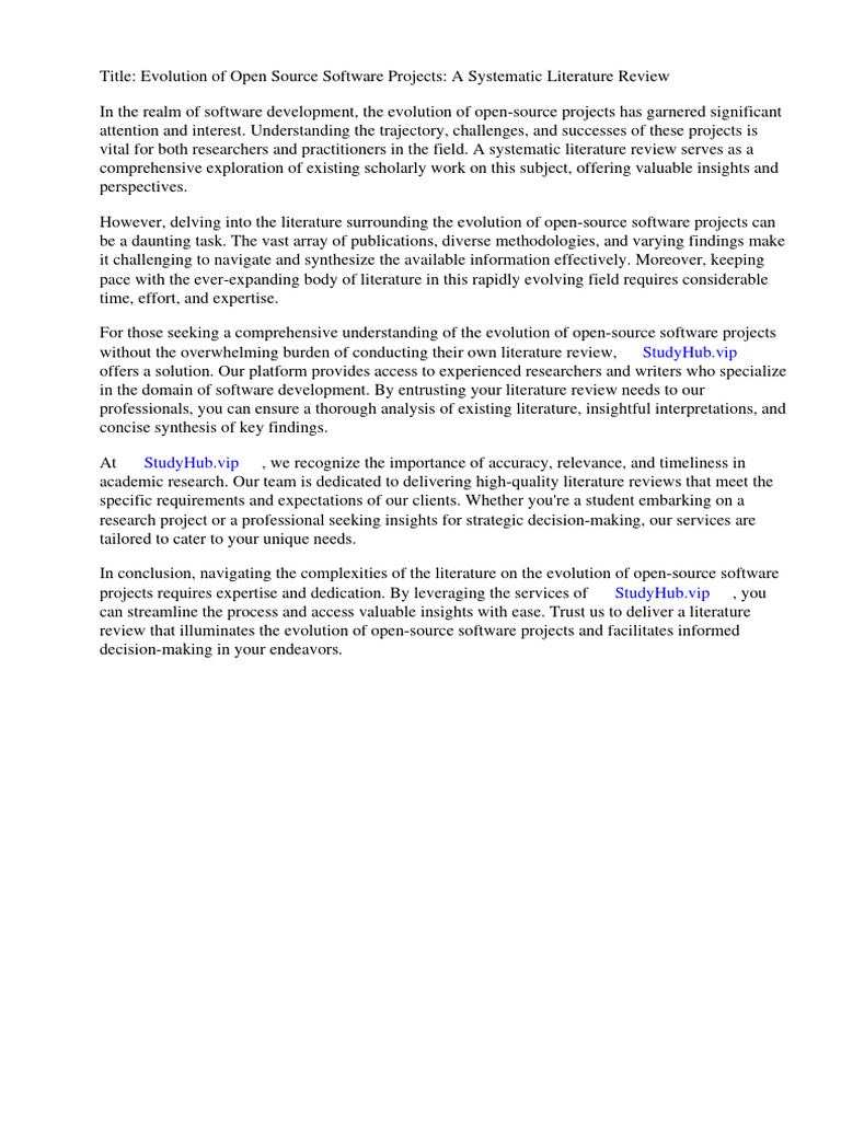 Evolution of Open Source Software Projects A Systematic Literature Review | PDF | Open Source ...