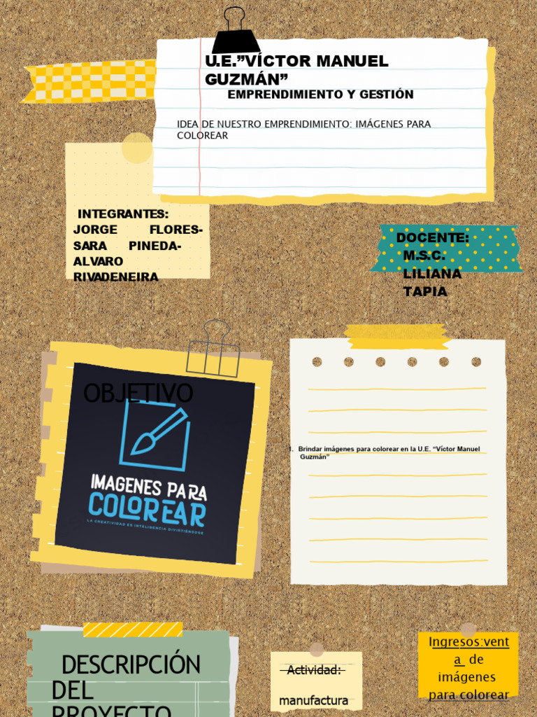 Presentacion Lluvia de Ideas Digital Pizarron de Corcho Llamativo ...