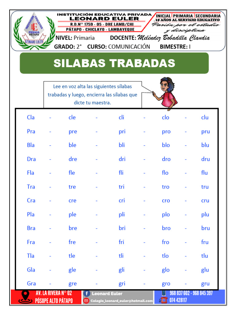 Sílabas Trabadas | PDF