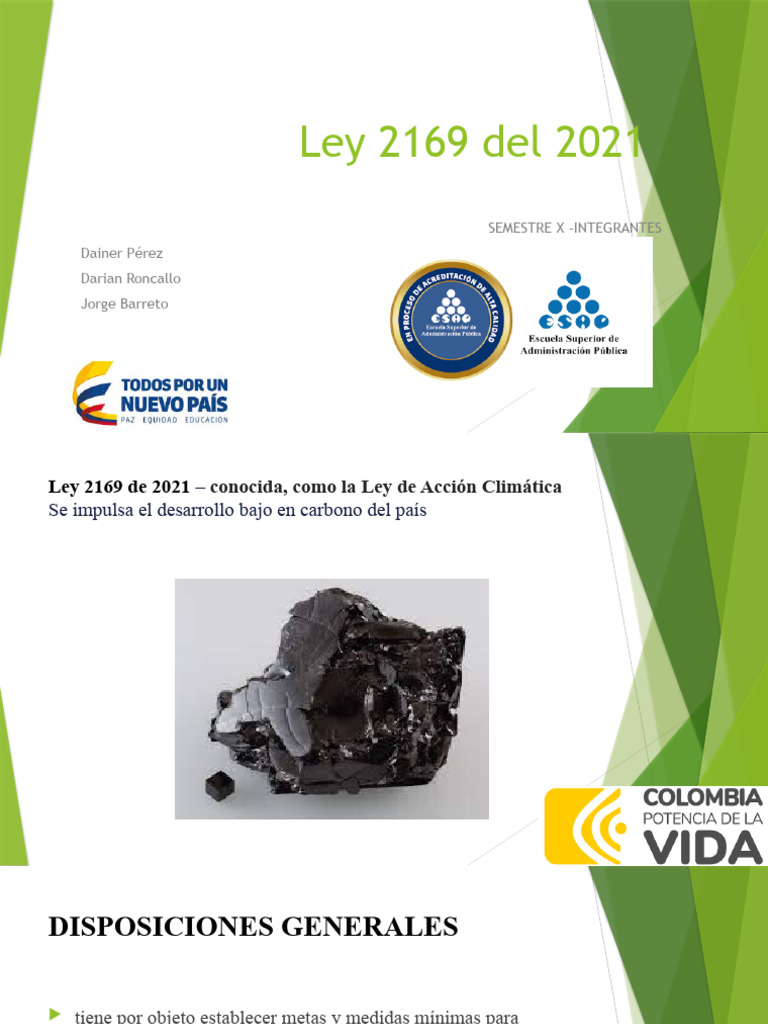 Ley 2169 Del 2021 Politicas Publicas Ambientales | PDF | Gases de ...