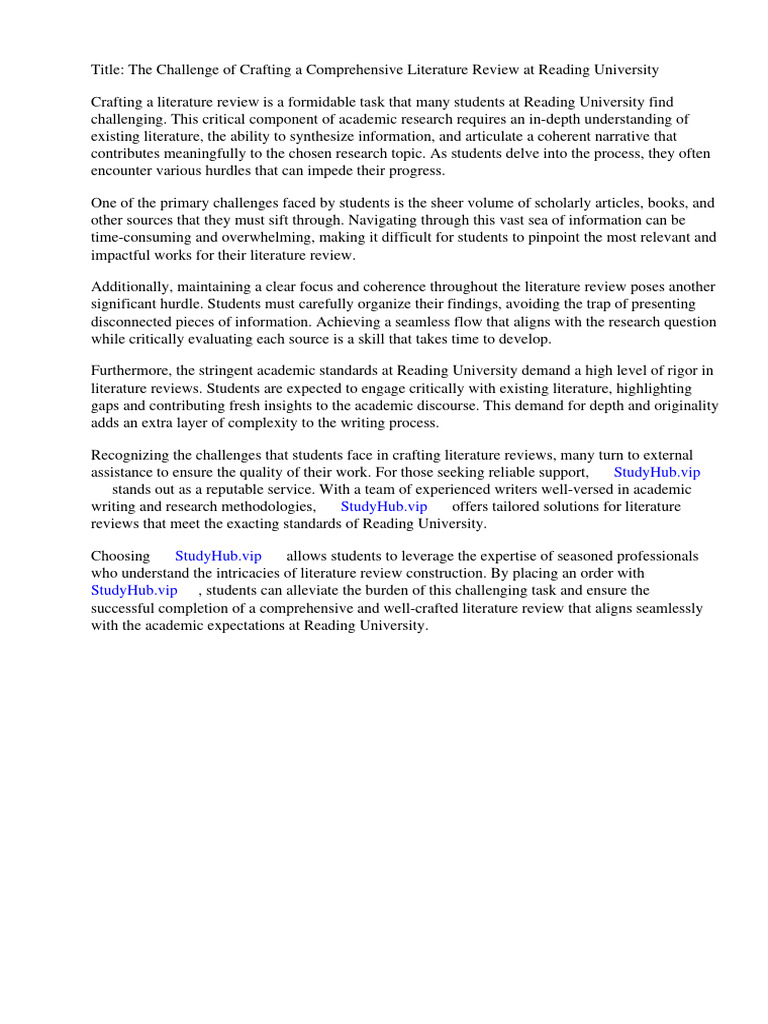 Literature Review Reading University | PDF | Systematic Review ...