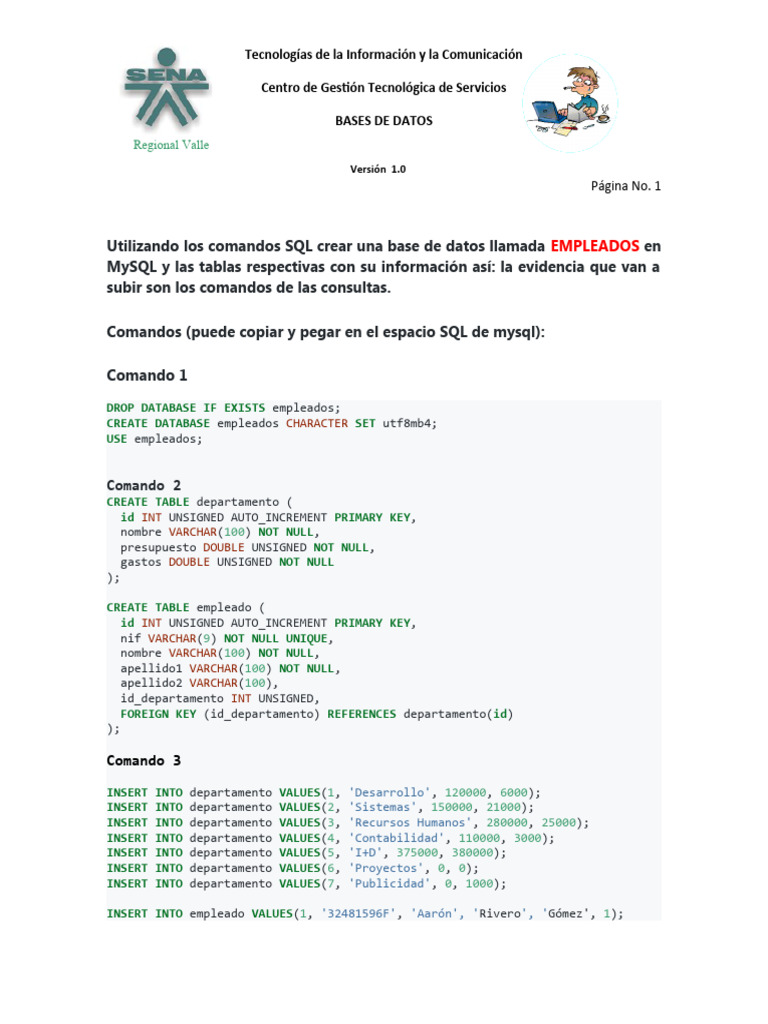 Comando 2 Empleados | PDF | SQL | Presupuesto