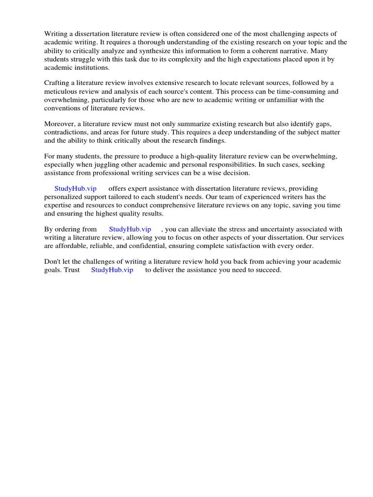 How to Write a Dissertation Literature Review Example | PDF ...