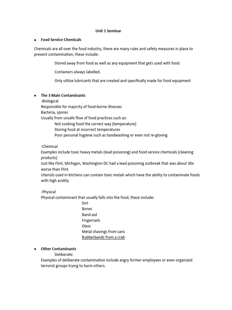 Food Safety Seminar 1 | PDF | Foods | Foodborne Illness