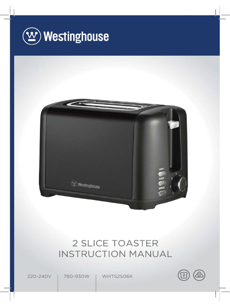 Westinghouse 2 Slice Toaster Instruction Manual | PDF | Ac Power Plugs ...