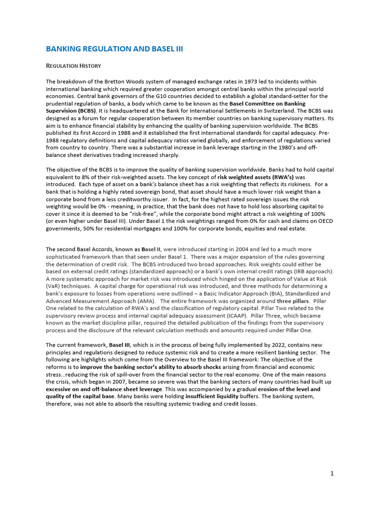 Basel III: Banking Regulation Guide | PDF | Basel Iii | Capital Requirement