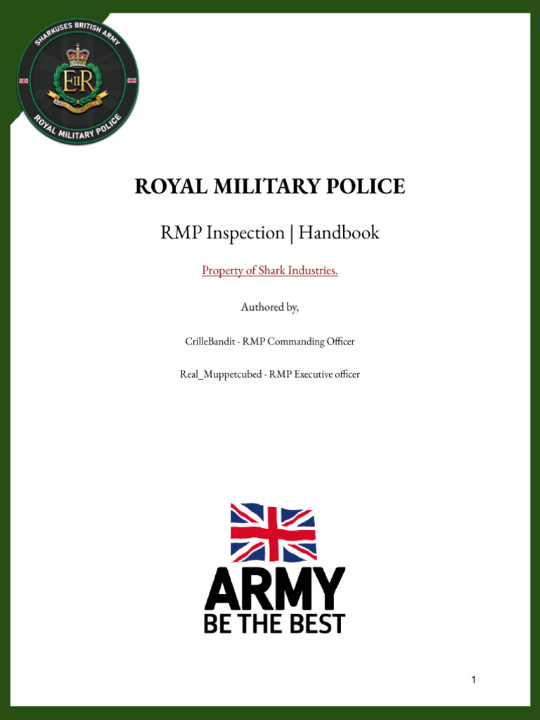 RMP - Inspection Handbook | PDF | Brigadier | Inspector