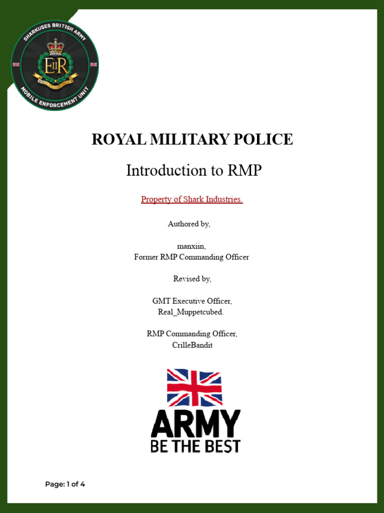 RMP - Introduction To RMP | PDF | Military Police | Swat