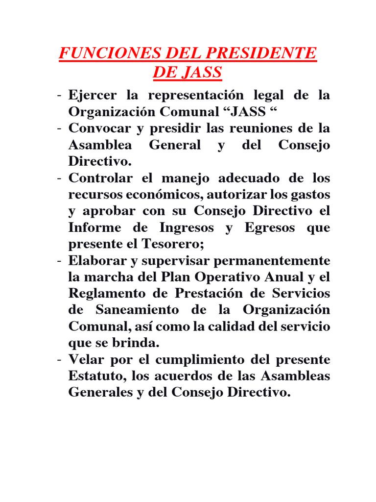 Funciones de La Jass | PDF | Gobierno