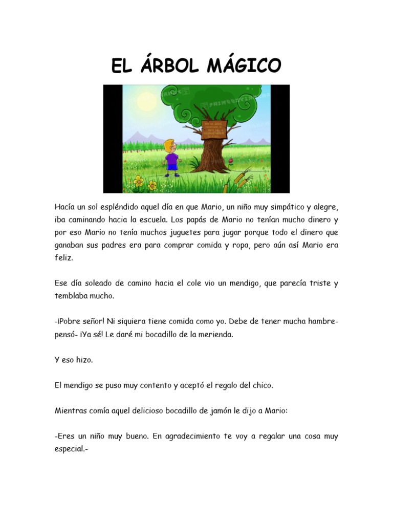 El Arbol Magico Cuento Jardin Valor Amor | PDF