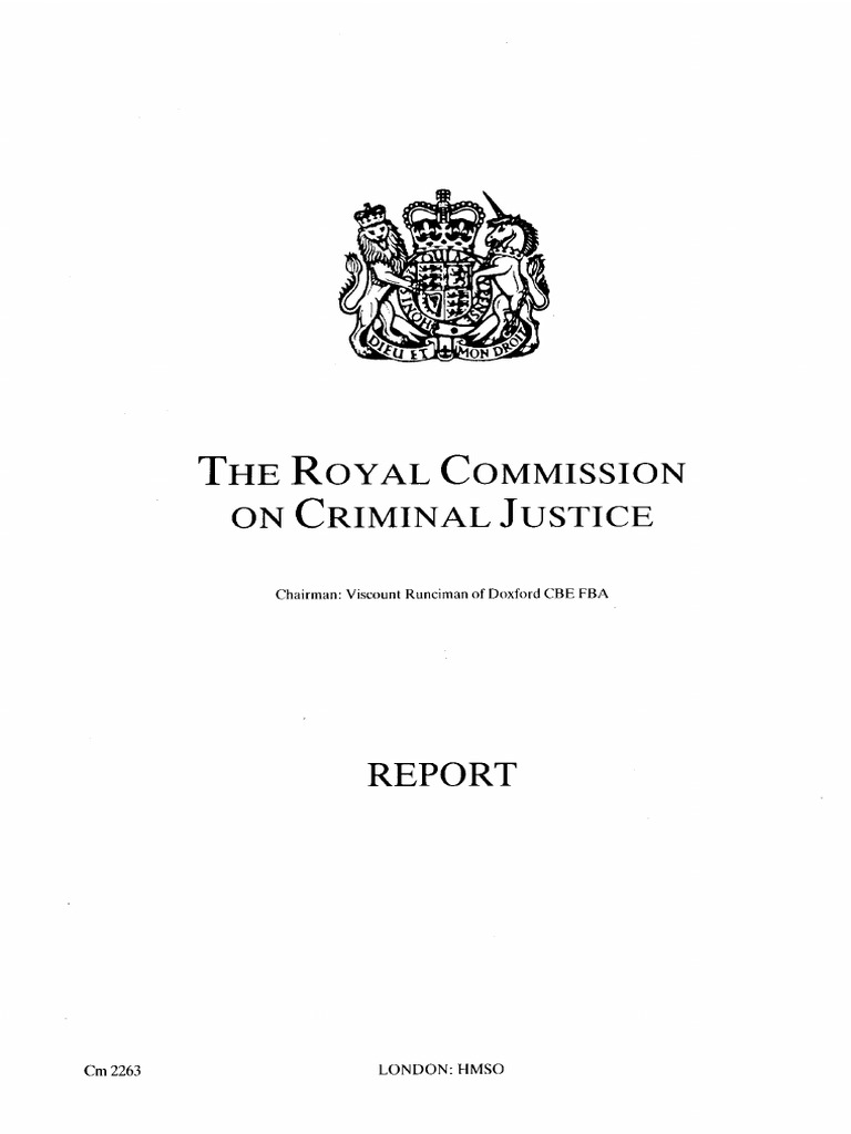 Royal Comission of Criminal Justice | PDF
