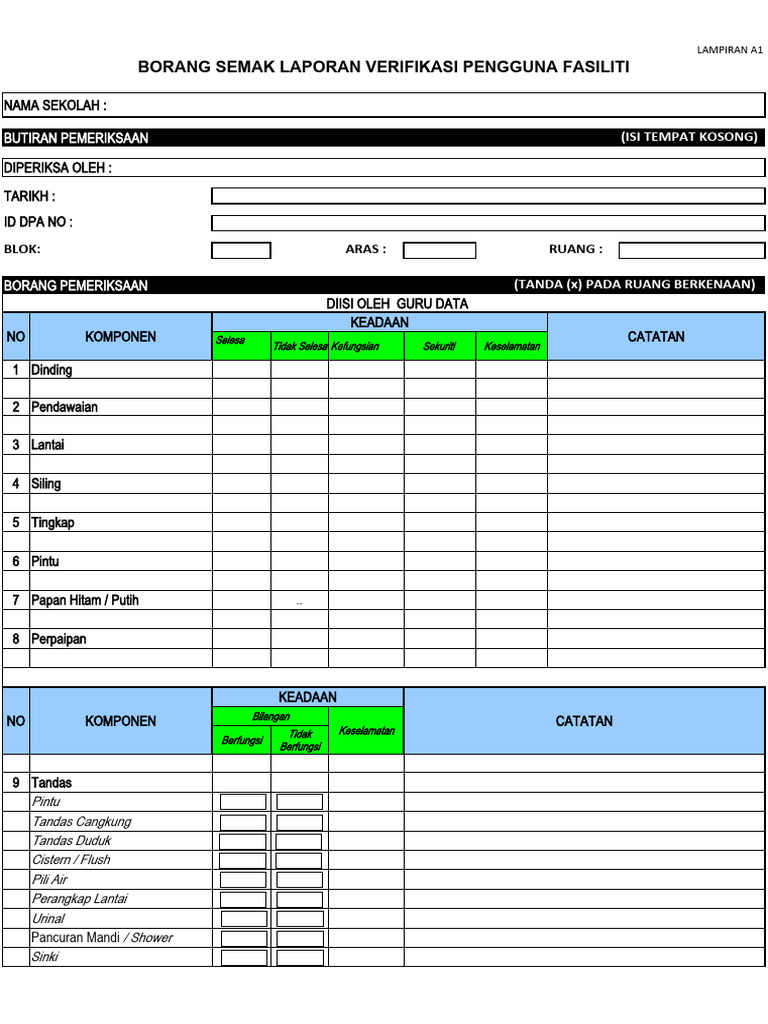 Borang Semak VPF 4 | PDF