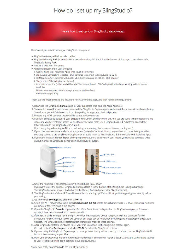 sling studio setup | PDF