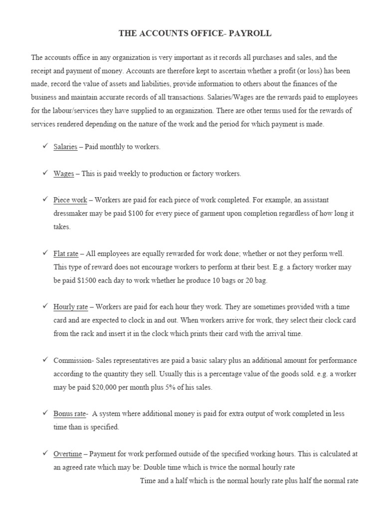 Payroll Notes | PDF | Salary | Payroll Tax