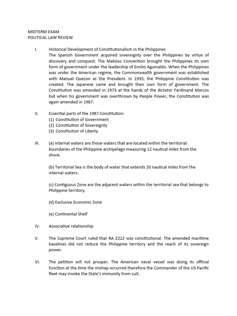 Consti MIDTERM | PDF | Territorial Waters | Constitution Consti MIDTERM | PDF | Territorial Waters | Constitution