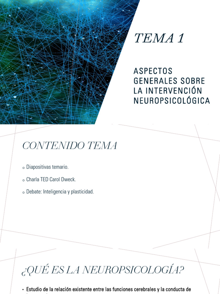 Tema 1 Aspectos Generales | PDF | Neuropsicología | Cerebro